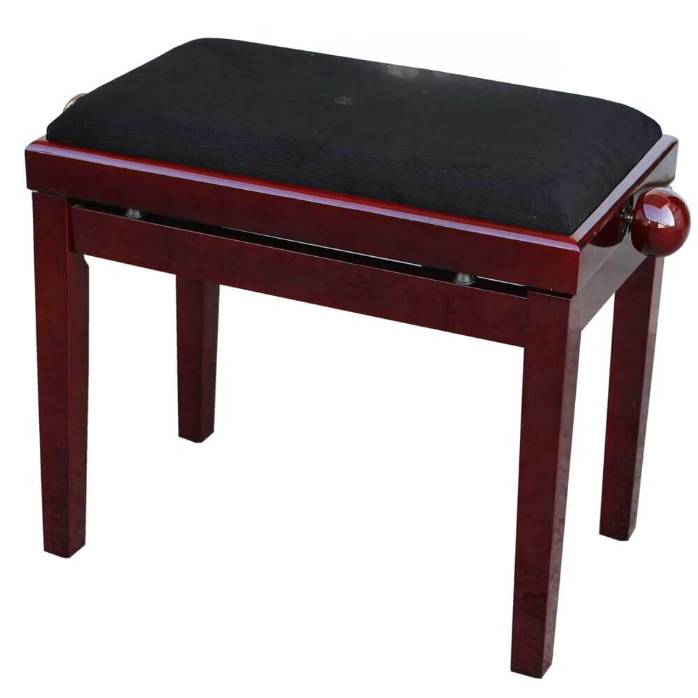 כסא לפסנתר צבע חום מהגוני מבריק ריפוד קטיפה Albert PB 02-MAH | קול המוסיקה